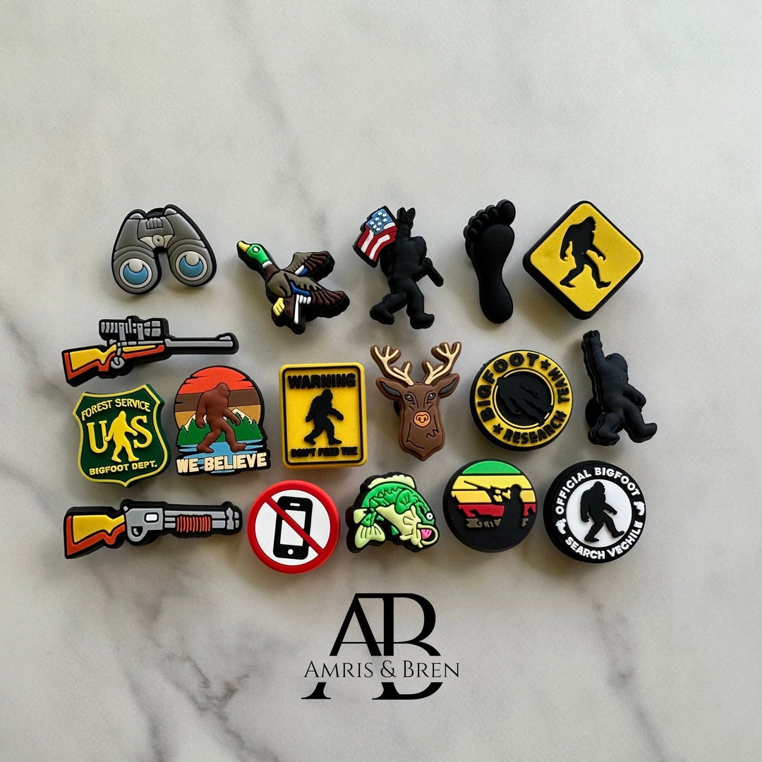 Hunting Themed Croc Compatible Shoe Charms, Charms for Crocs, Bigfoot ...