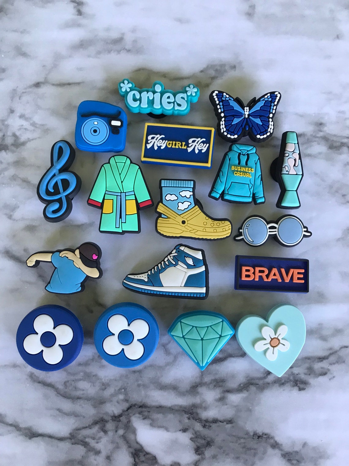 New Blue Popular Croc Compatible Shoe Charms Blue Shoe Charms - Etsy