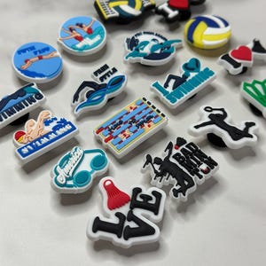 Swim Themed Shoe Charms for Crocs, Croc Compatible Volleyball Charms ...