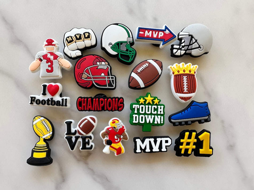 Football Themed Shoe Charms for Your Crocs, Croc Compatible Charms, Mvp ...