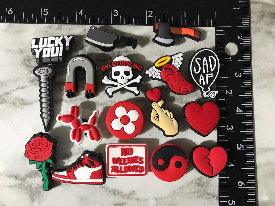 New Red and Black Croc Compatible Shoe Charms Balloon Animal - Etsy