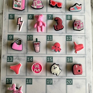 New Trending Pink and White Croc Compatible Shoe Charms, Clog Charms ...