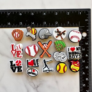 Baseball Themed Shoe Charms, SOFTBALL Croc Compatible Shoe Charms ...
