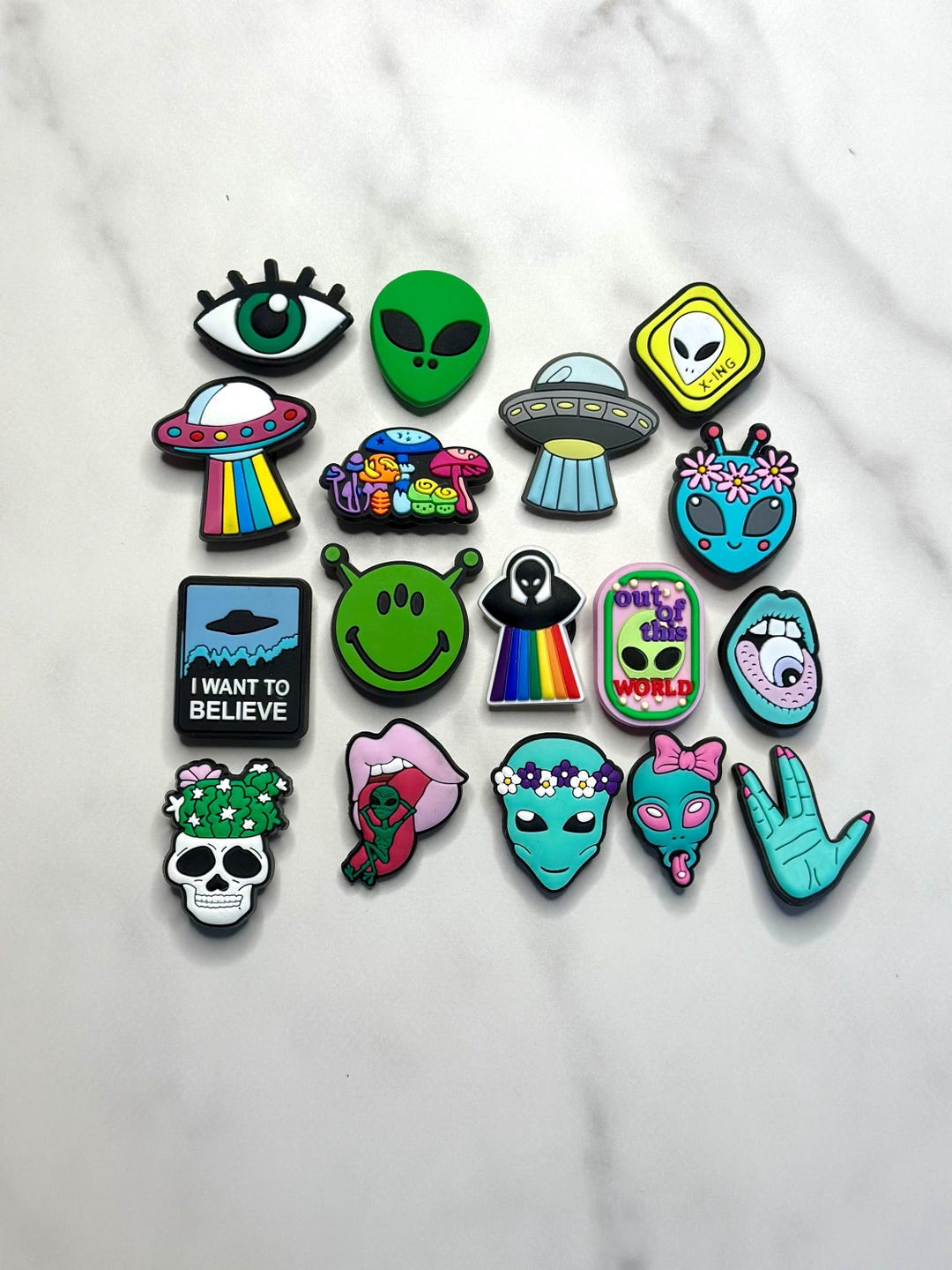 Alien Themed Charms for Crocs, Croc Compatible Clog Charms, Spaceship ...