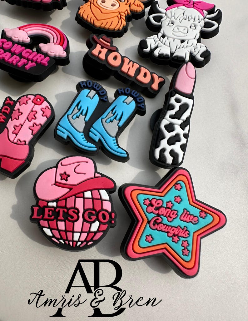 Cute Pink Western Croc Compatible Charms | Fun Western Theme | Bell ...