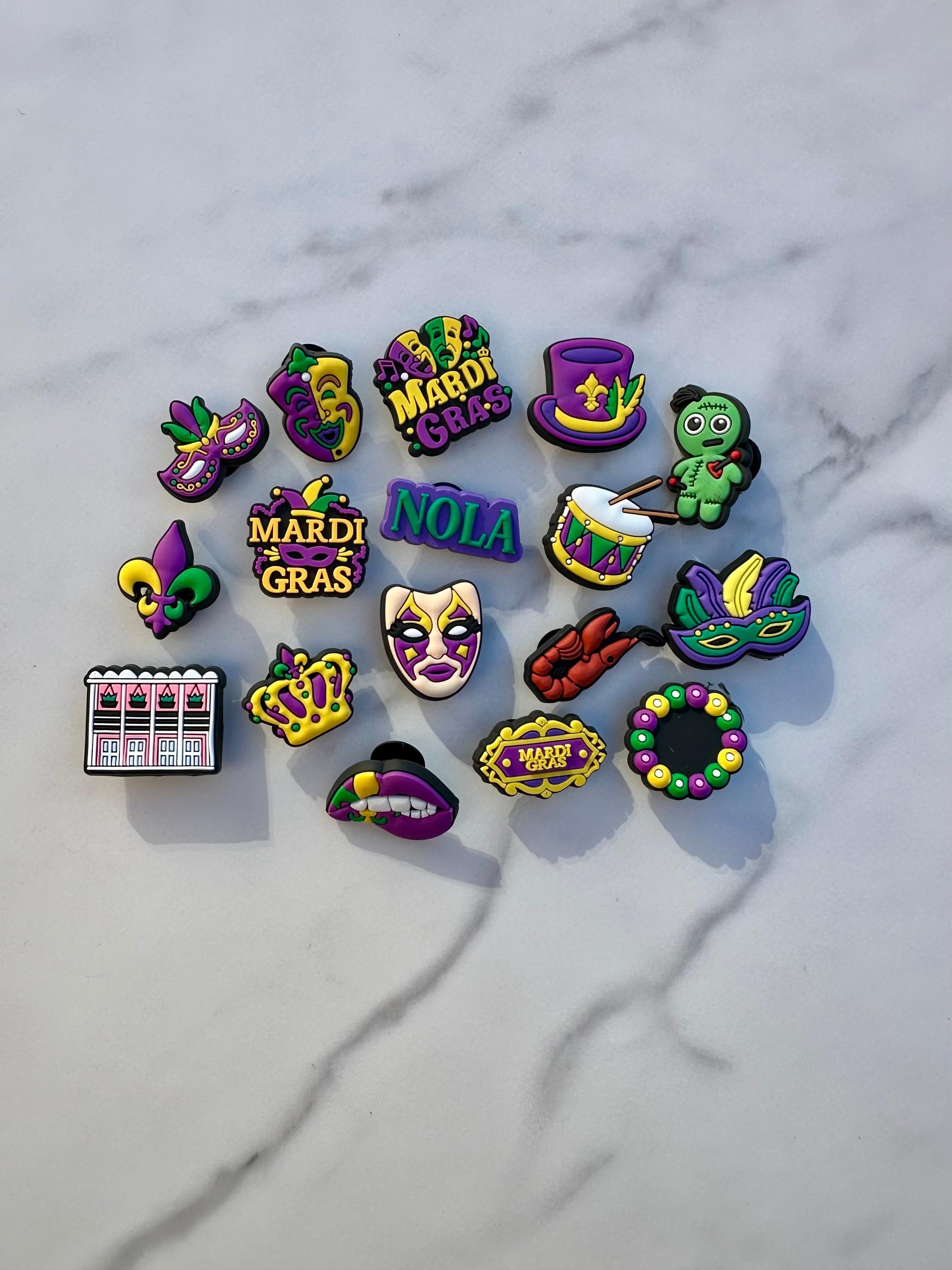 Mardi Gras Croc Compatible Shoe Charms, Fat Tuesday Charms for Crocs - Etsy