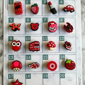 Red Shoe Charms, Croc Compatible Charms, Pvc Shoe Charms, Plastic ...