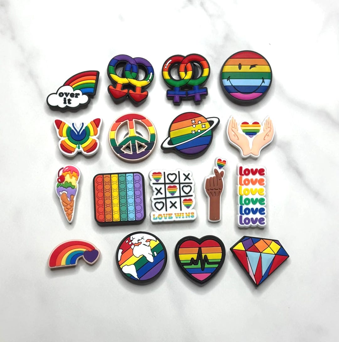 Rainbow Themed Pride Charms for Crocs, Croc Compatible LGBTQ Charms - Etsy