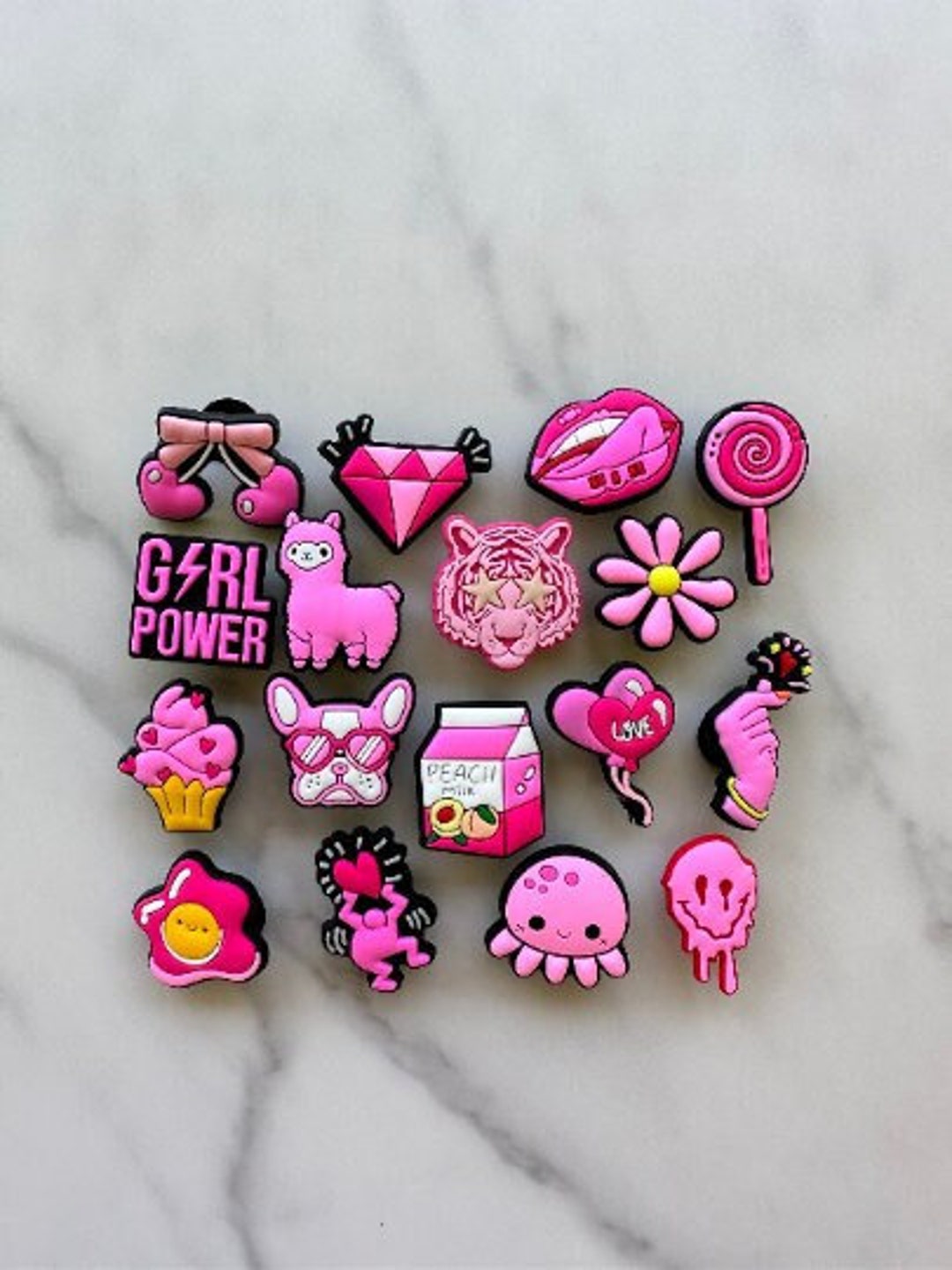 Brand New Pink Croc Compatible Shoe Charms, Girly Shoe Charms, Cute ...