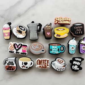 New Coffee Lover Shoe Charms for Your Crocs, Croc Compatible Caffeine ...