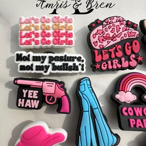 Cute Pink Western Croc Compatible Charms | Fun Western Theme | Bell ...