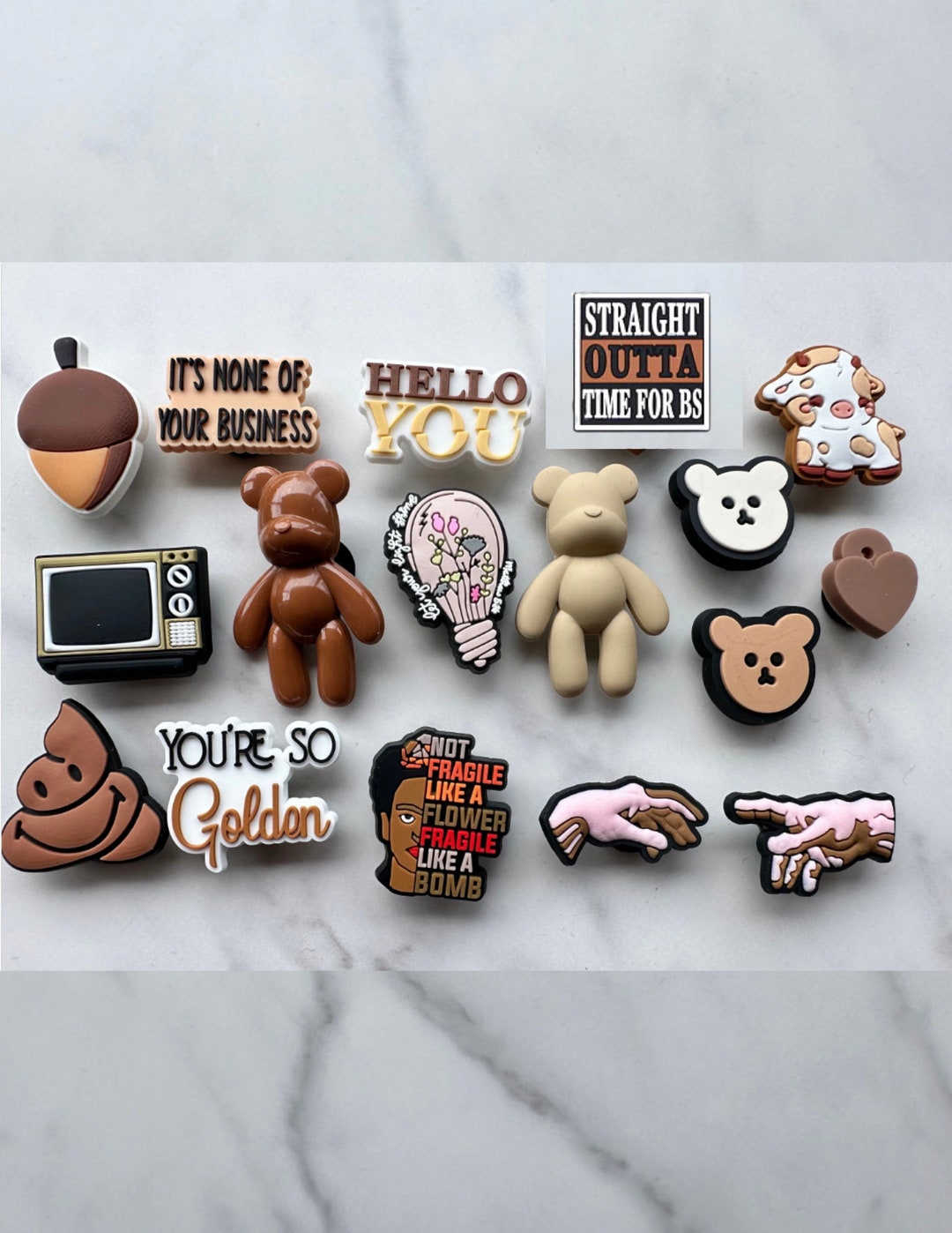 New Trending Neutral Charms for Your Crocs, Orange and Brown Clog ...