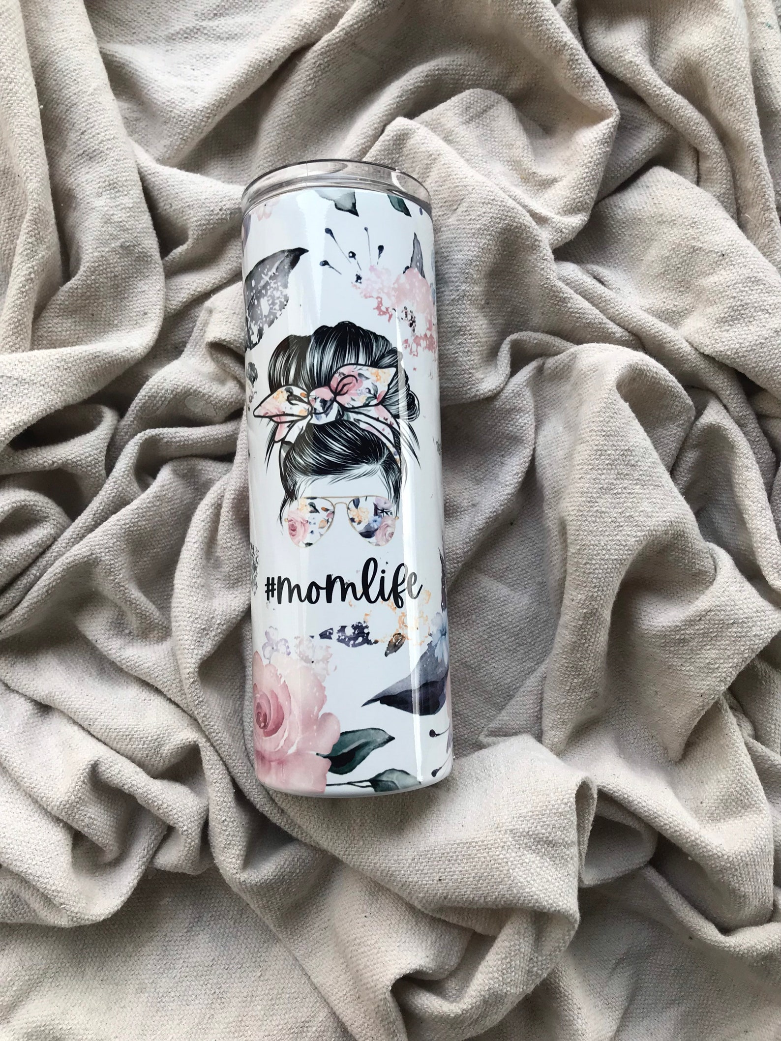 Floral #momlife 20oz Stainless Steel Double Wall Tumbler, Cute Gifts ...