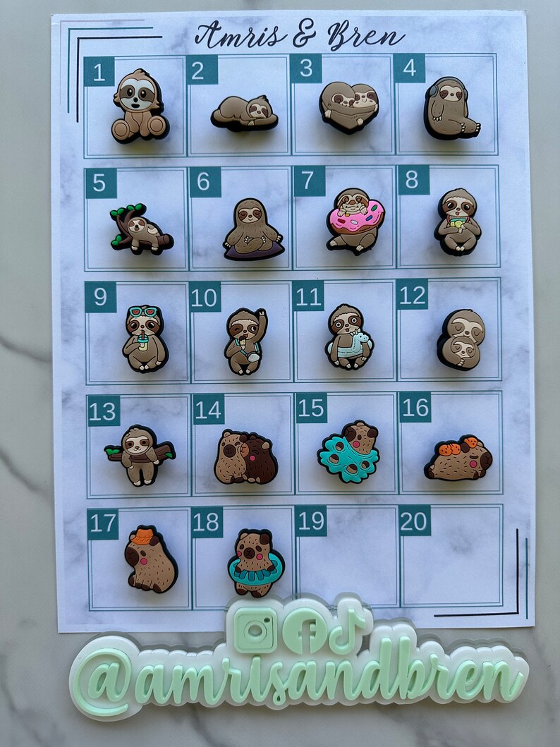 Cute Sloth Croc Compatible Shoe Charms, Capybara Shoe Charms for Your ...