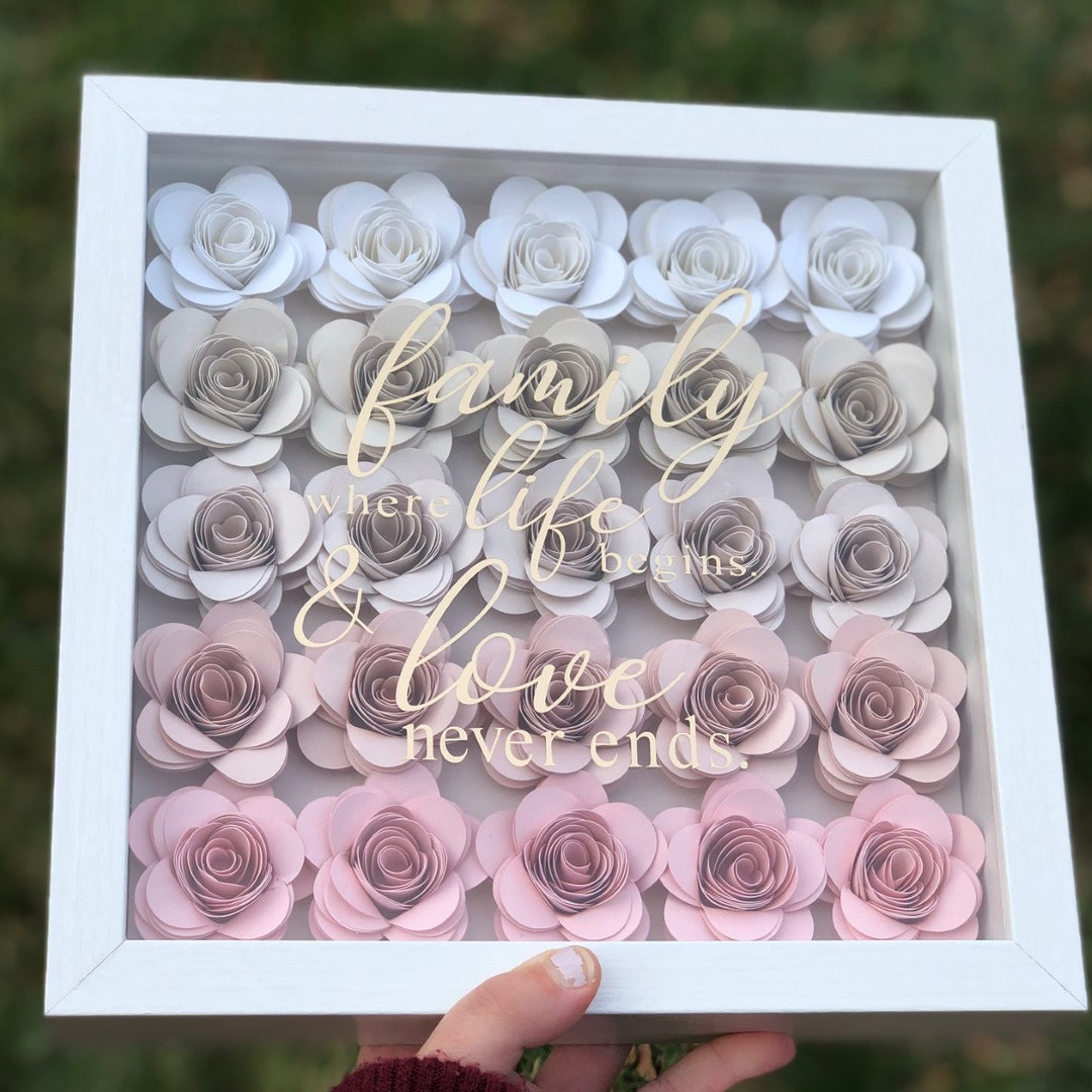 Ombre Paper Flower Box | Personalized Gift | Flower Shadowbox - Etsy