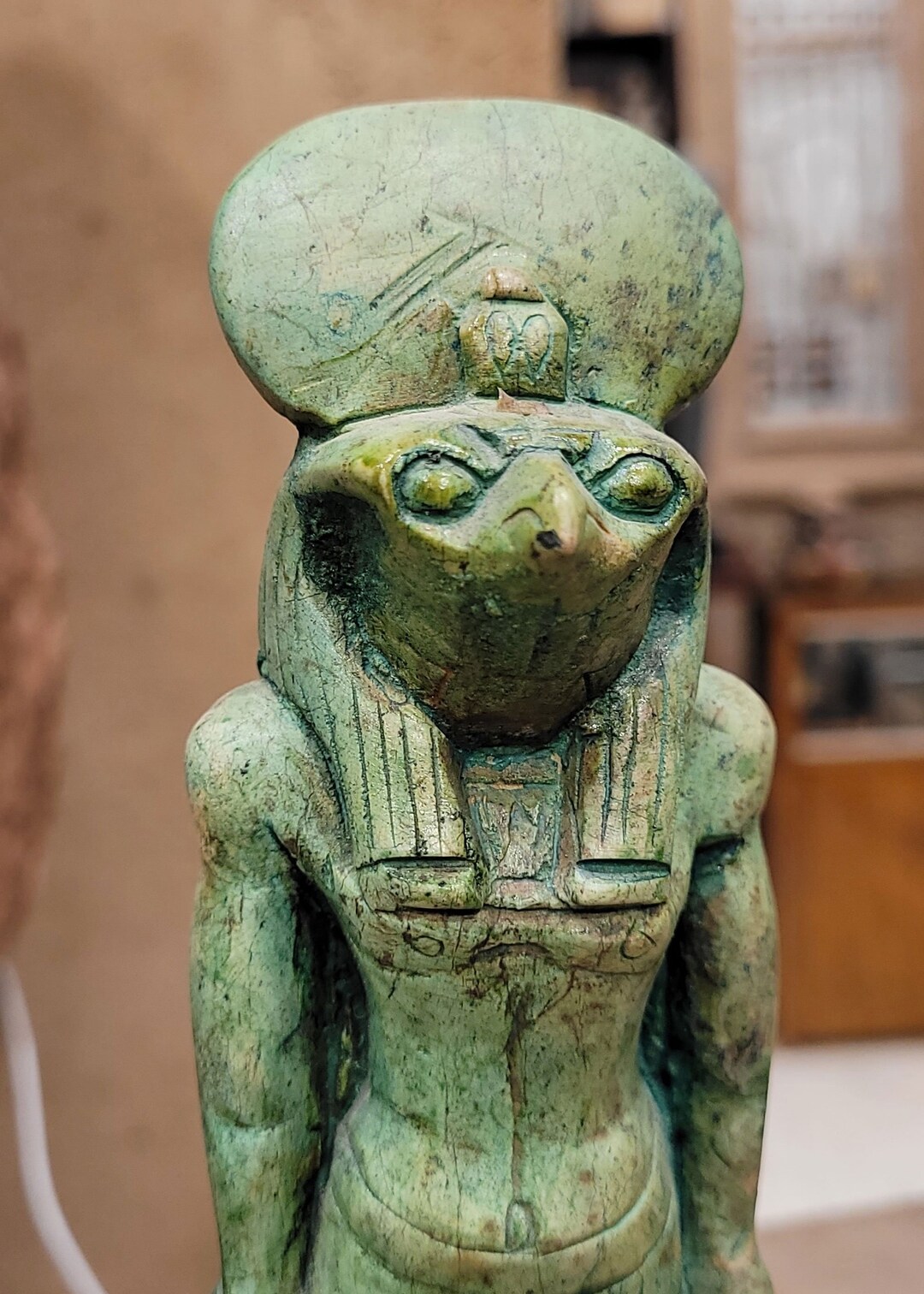 Horus Falcon Statue Glazed Steatite Stone Egyptian God of the Sky and ...