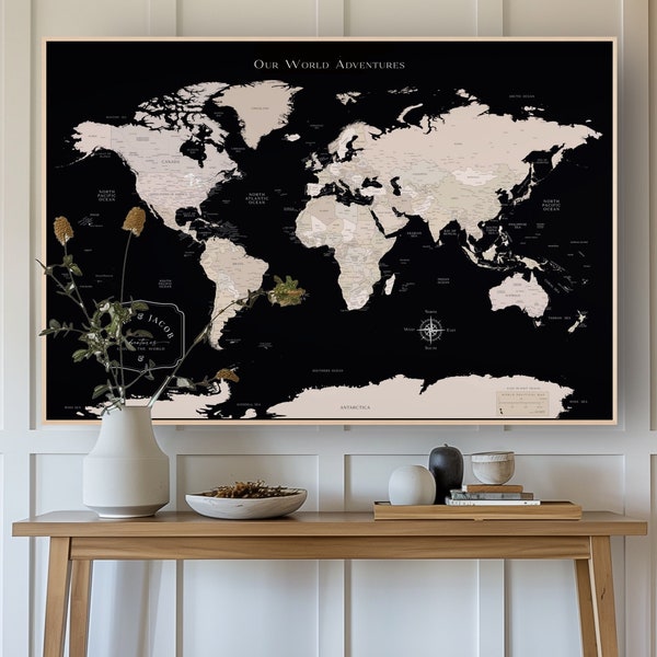 World Map Push Pin - Etsy