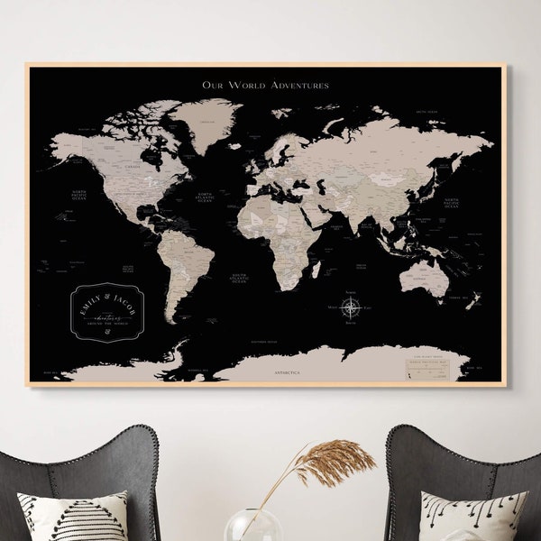 World Map Poster Extra Large - Etsy
