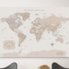 Extra Large World Map Push Pin Minimalist Personalized Modern Map Print ...