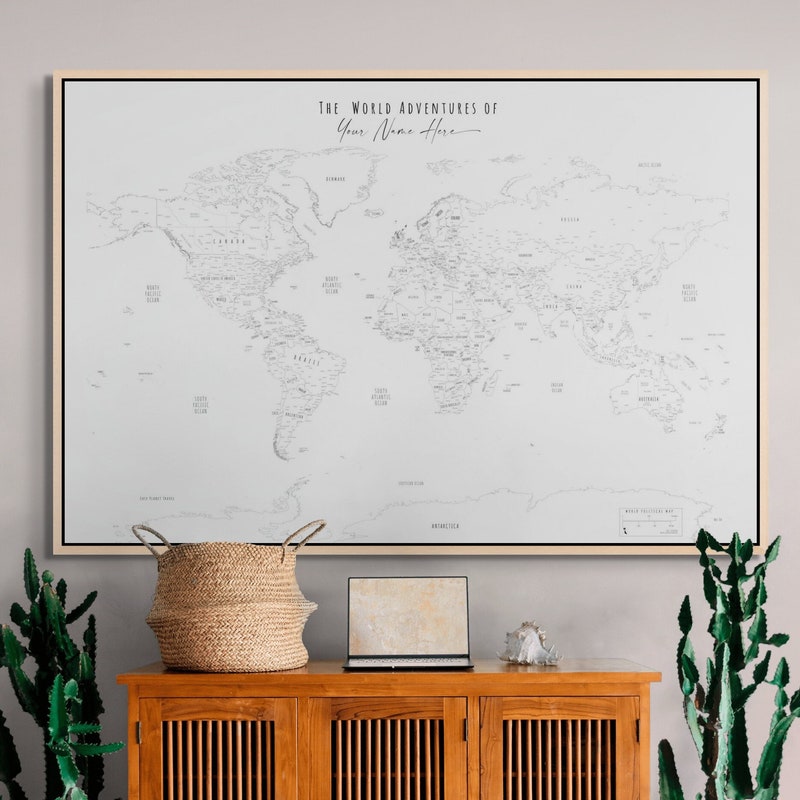 World Map Push Pin - Etsy
