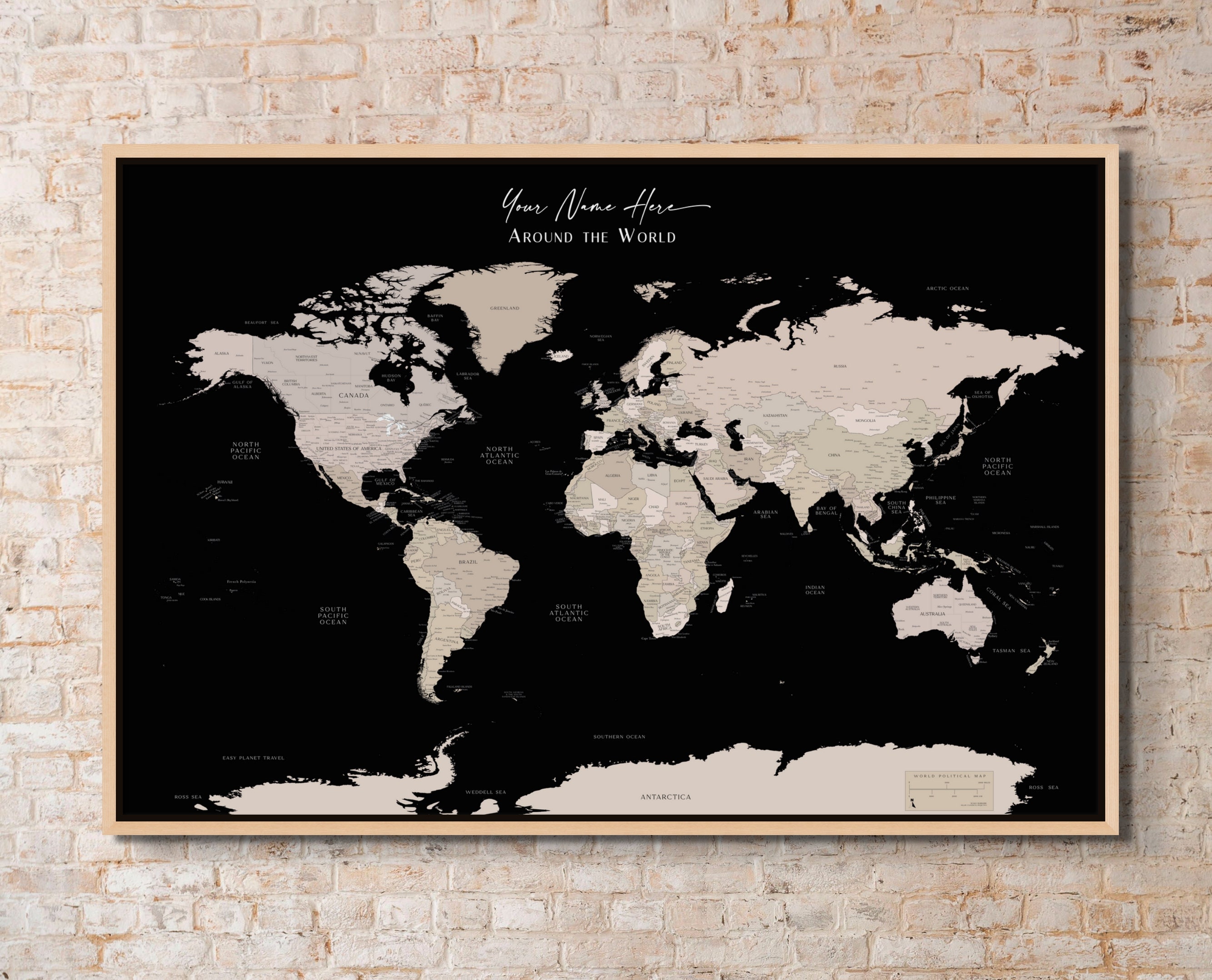 Extra Large World Map Push Pin Minimalist Personalized - Etsy