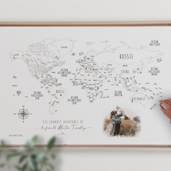 World Map Portrait - Etsy