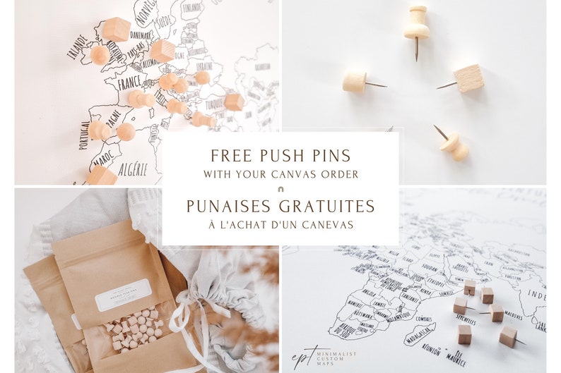 Extra Large World Map Push Pin Minimalist Personalized - Etsy Canada
