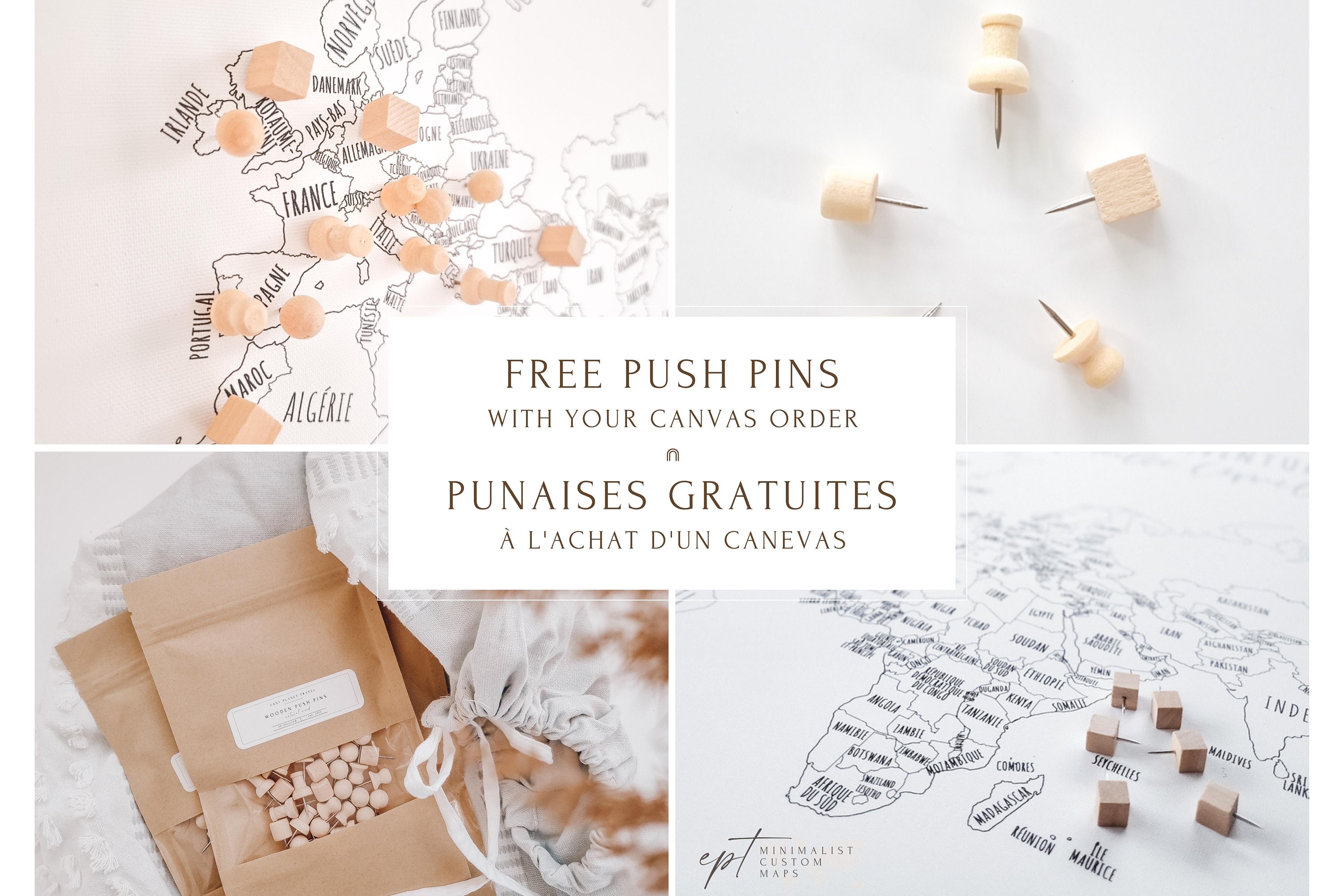 Extra Large World Map Push Pin Minimalist Personalized - Etsy Canada