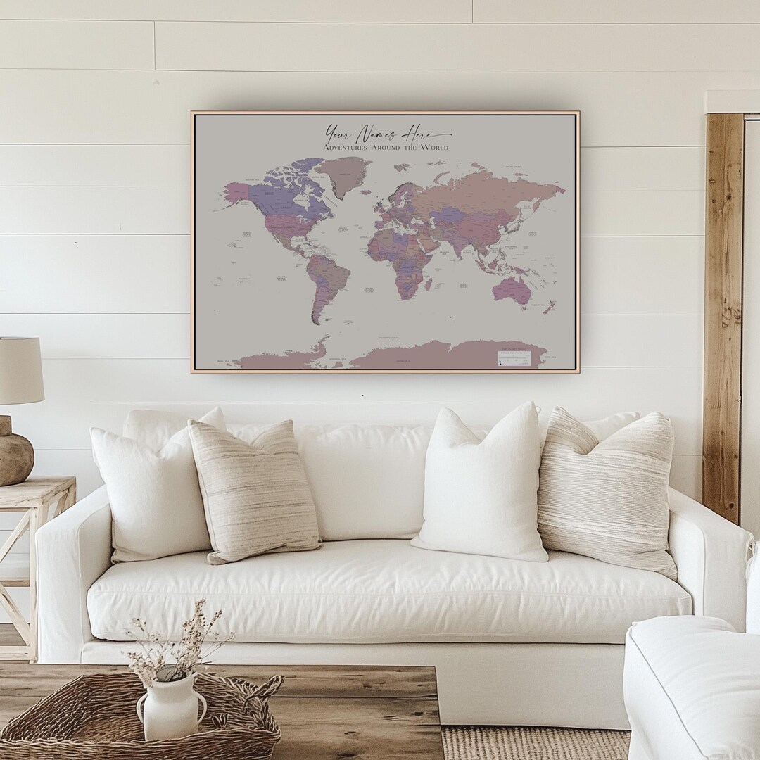 World Map Push Pin Custom Wall Art Extra Large World Map Executive ...