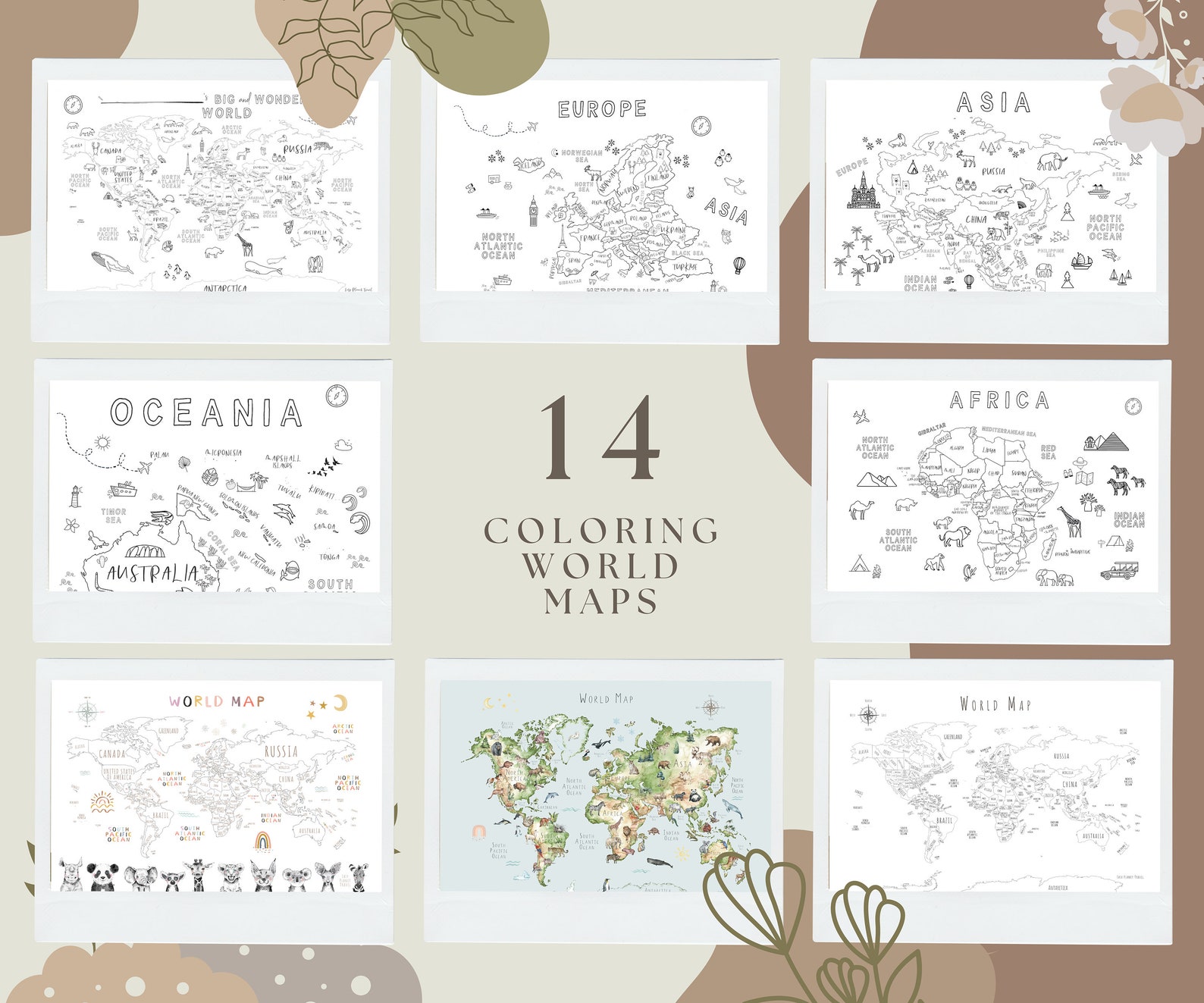 14 Coloring World Maps for Kids Printables Educationatl Homeschool ...