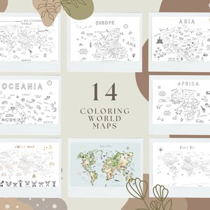14 Coloring World Maps for Kids Printables Educationatl Homeschool ...