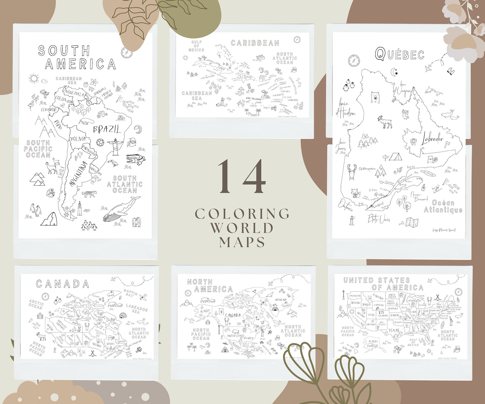 14 Coloring World Maps for Kids Printables Educationatl Homeschool ...