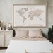 Extra Large World Map Push Pin Minimalist Custom Gift Modern Map Print ...