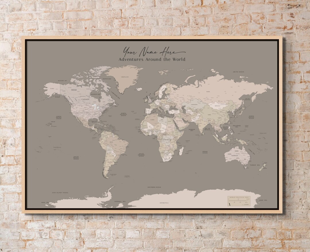 Extra Large World Map Push Pin Minimalist Personalized - Etsy Canada