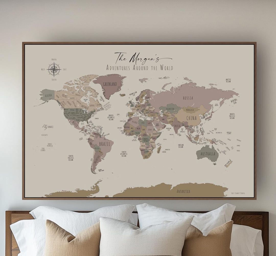 Push Pin Travel Map Minimalist World Map Push Pin Travel Wall Art Home ...