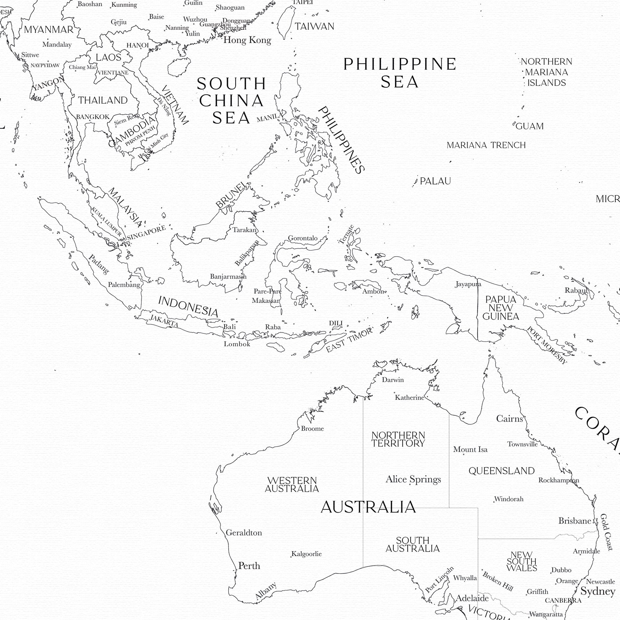 Custom Large Printable Coloring Page World Map for Adults and - Etsy ...