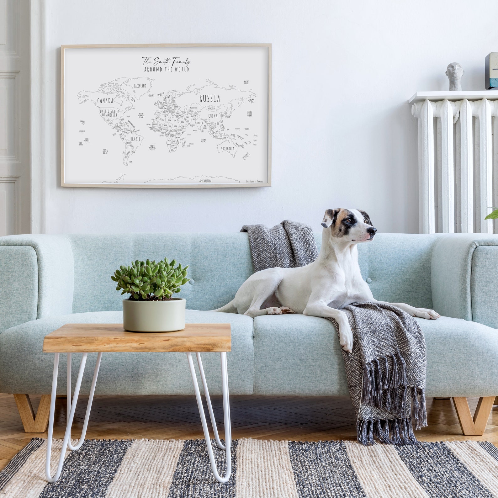 Custom World Map Personalized Gift Hand-drawn - Etsy