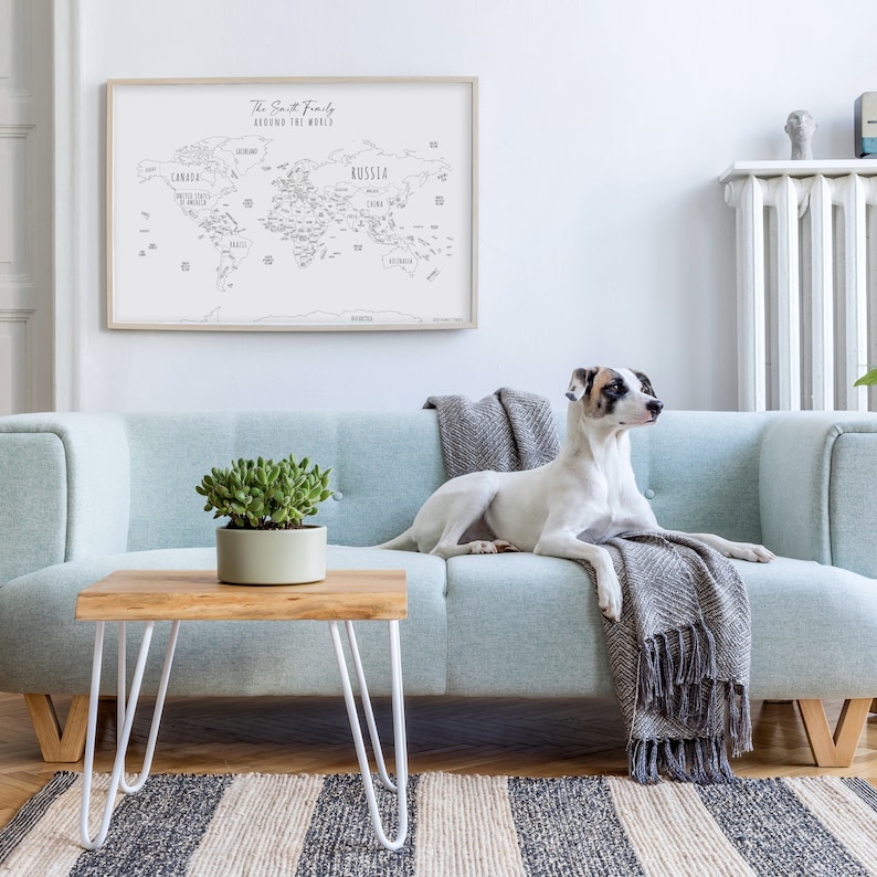 Custom World Map Personalized Gift Hand-drawn - Etsy