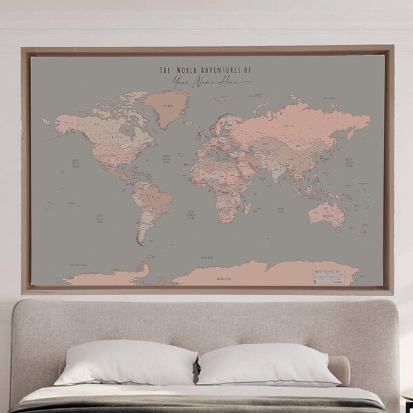 World Map Wall Art - Etsy Canada