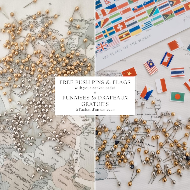 Push Pin Travel Map Minimalist World Map Push Pin Travel Wall Art Home ...