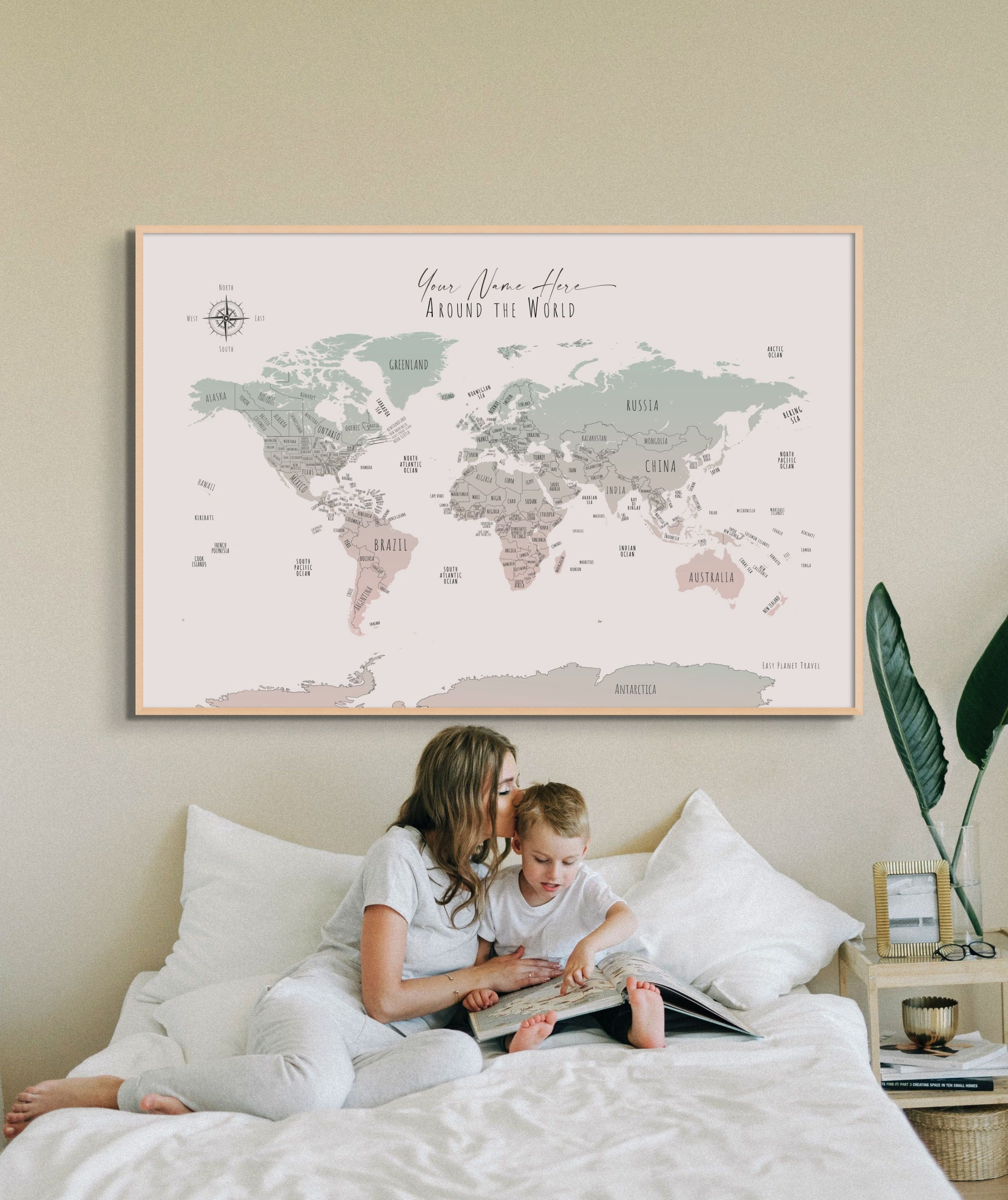 Custom World Map Personalized Gift Hand-drawn - Etsy