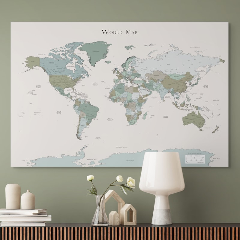 Printable World Map - Etsy Canada
