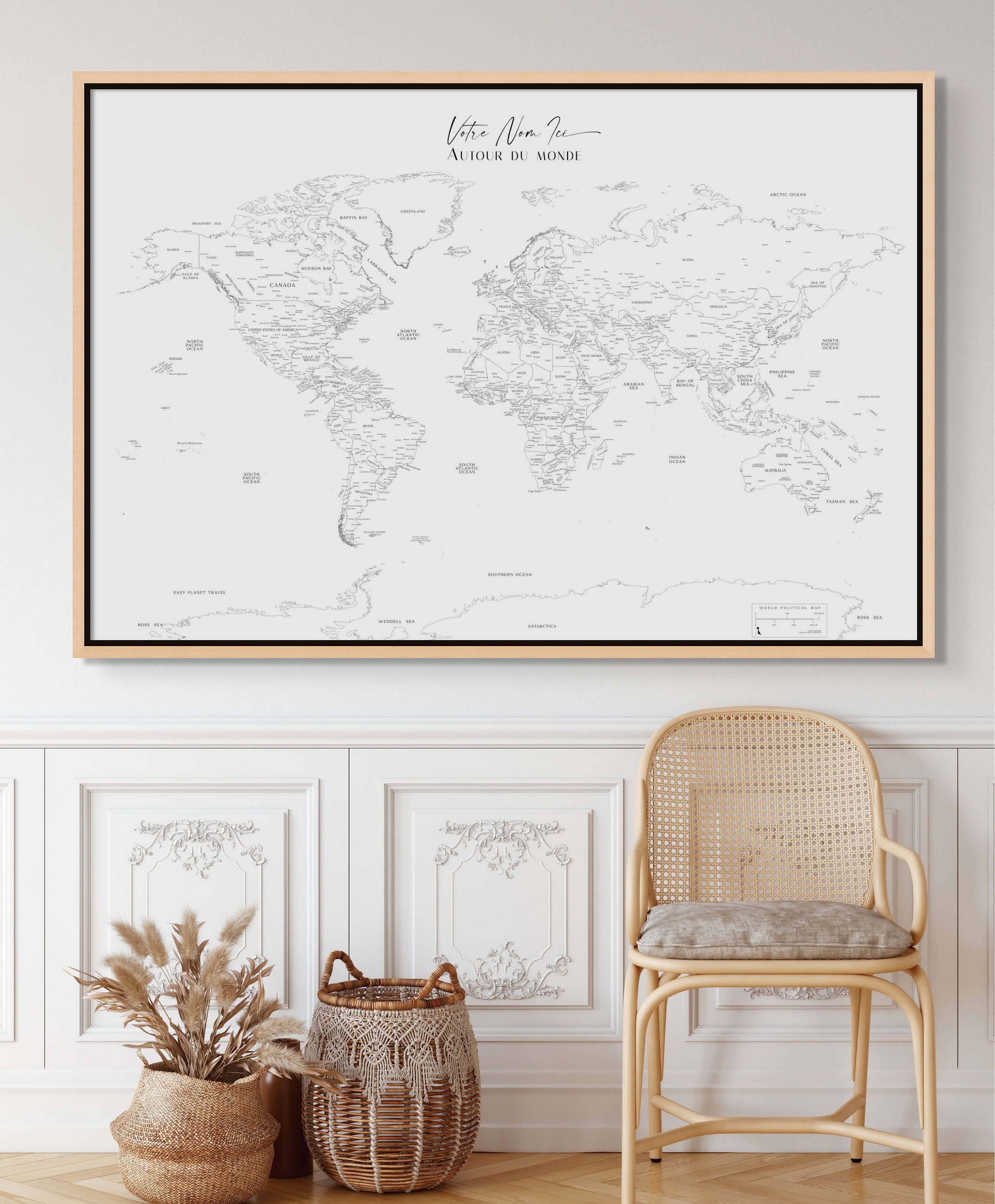 Extra Large World Map Push Pin Minimalist Personalized - Etsy Canada