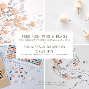 Extra Large World Map Push Pin Minimalist Map Personalized Modern Map ...