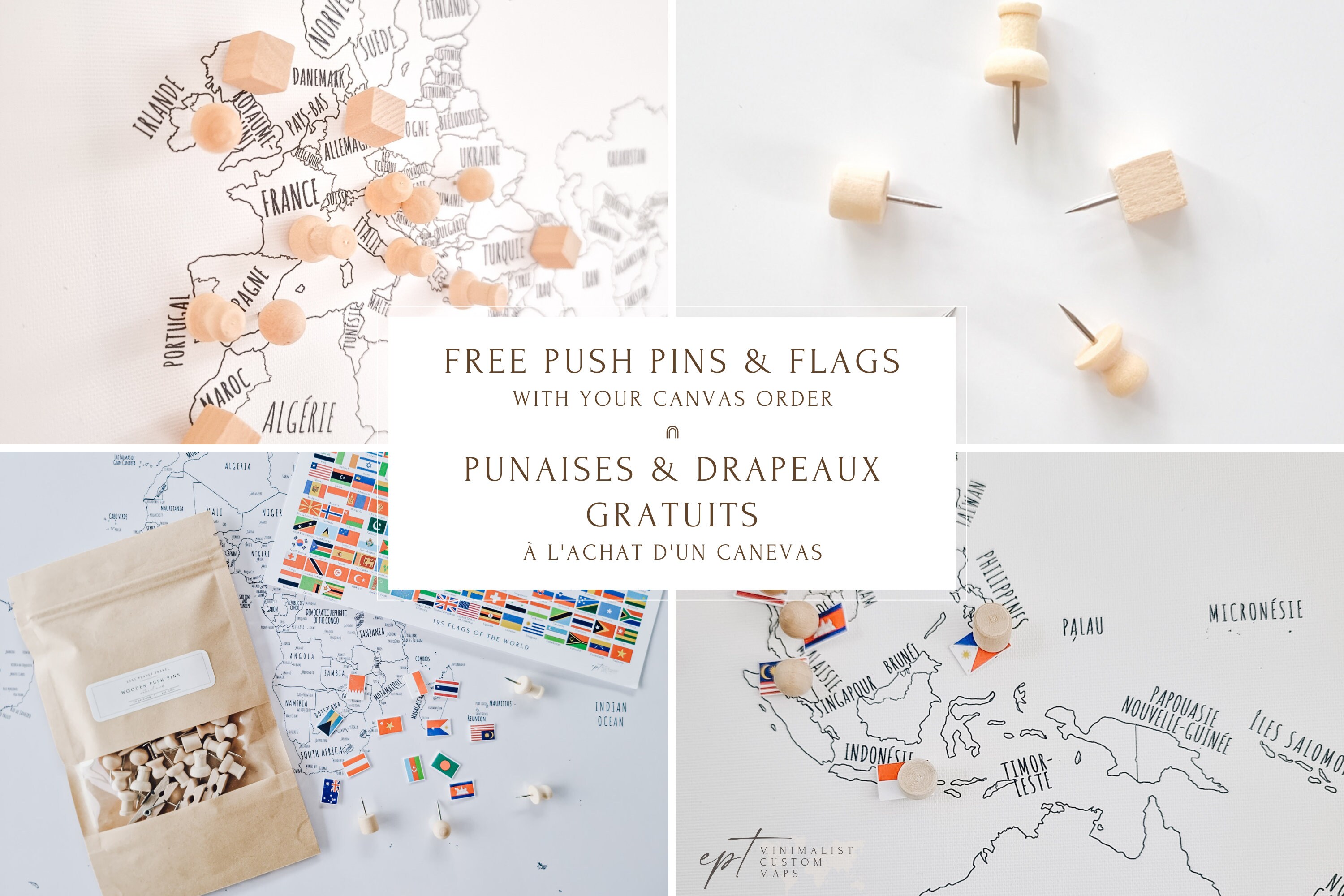 Extra Large World Map Push Pin Minimalist Custom Gift Modern - Etsy Canada