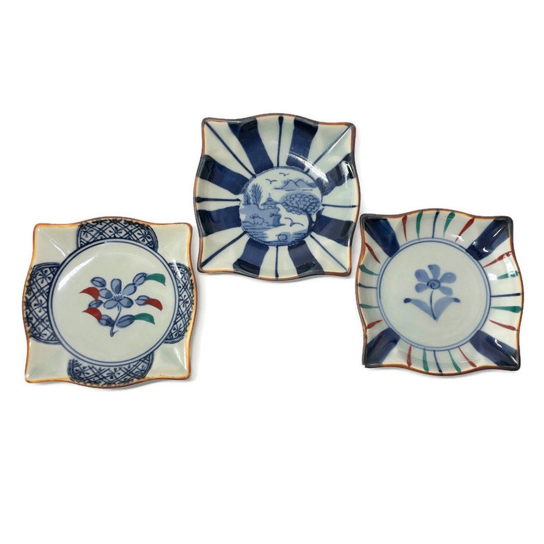Vintage Japanese Mini Plates Arita Yaki 3 Pieces,soy Sauce Plate ...