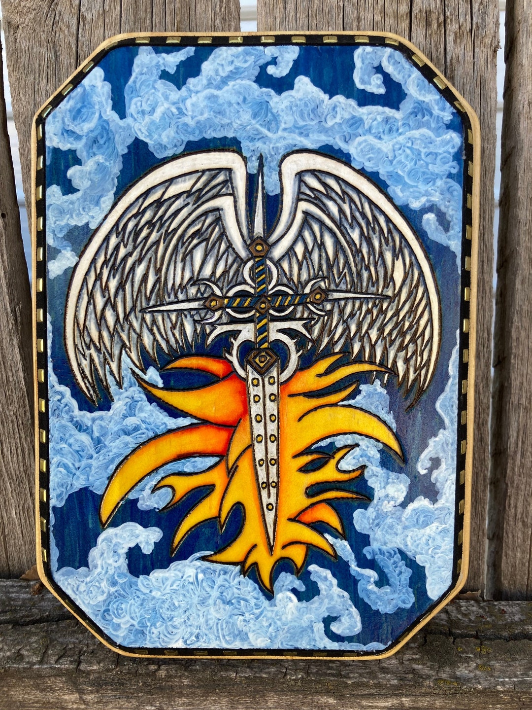 Winged Flame Cross - Etsy