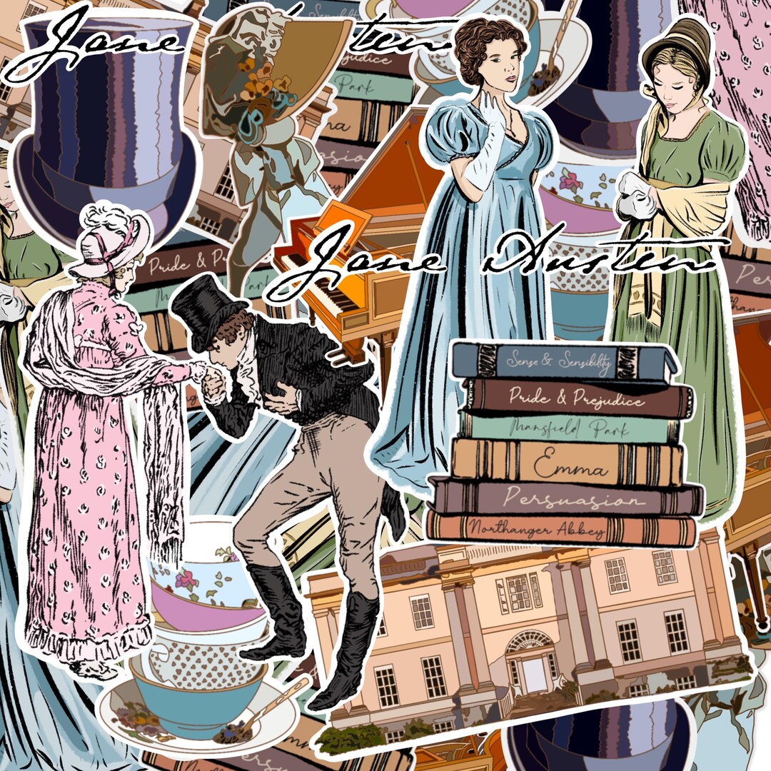 Jane Austen Sticker Sheets, Junk Journaling Sticker Bundle, Planner ...