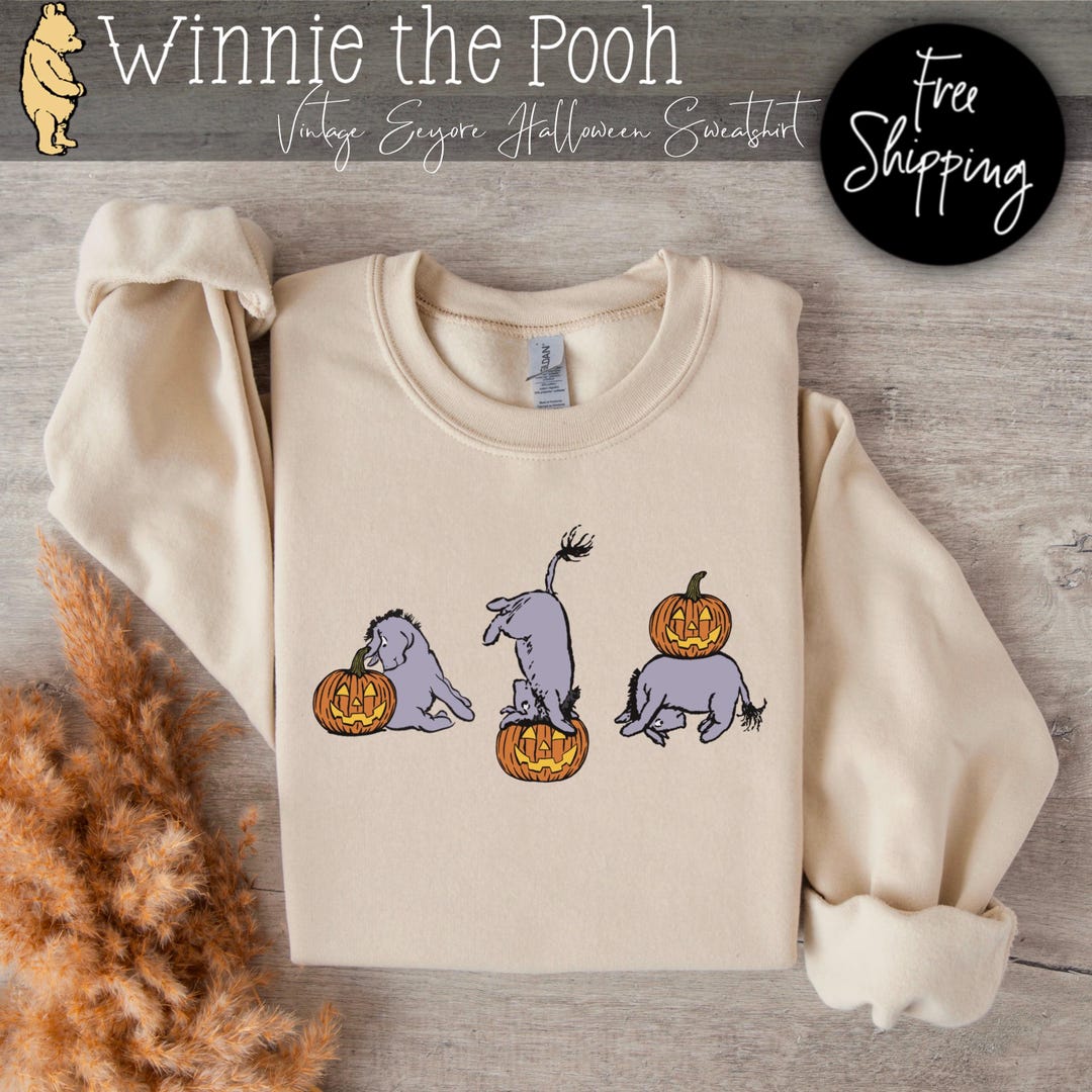 Vintage Halloween Eeyore Sweatshirt Winnie the Pooh Crewneck, Pumpkin ...