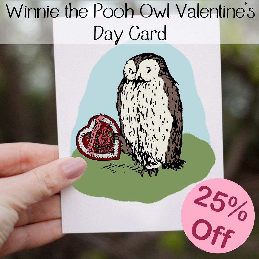 Winnie The Pooh Valentines Day Card Classic Pooh Greeting Card